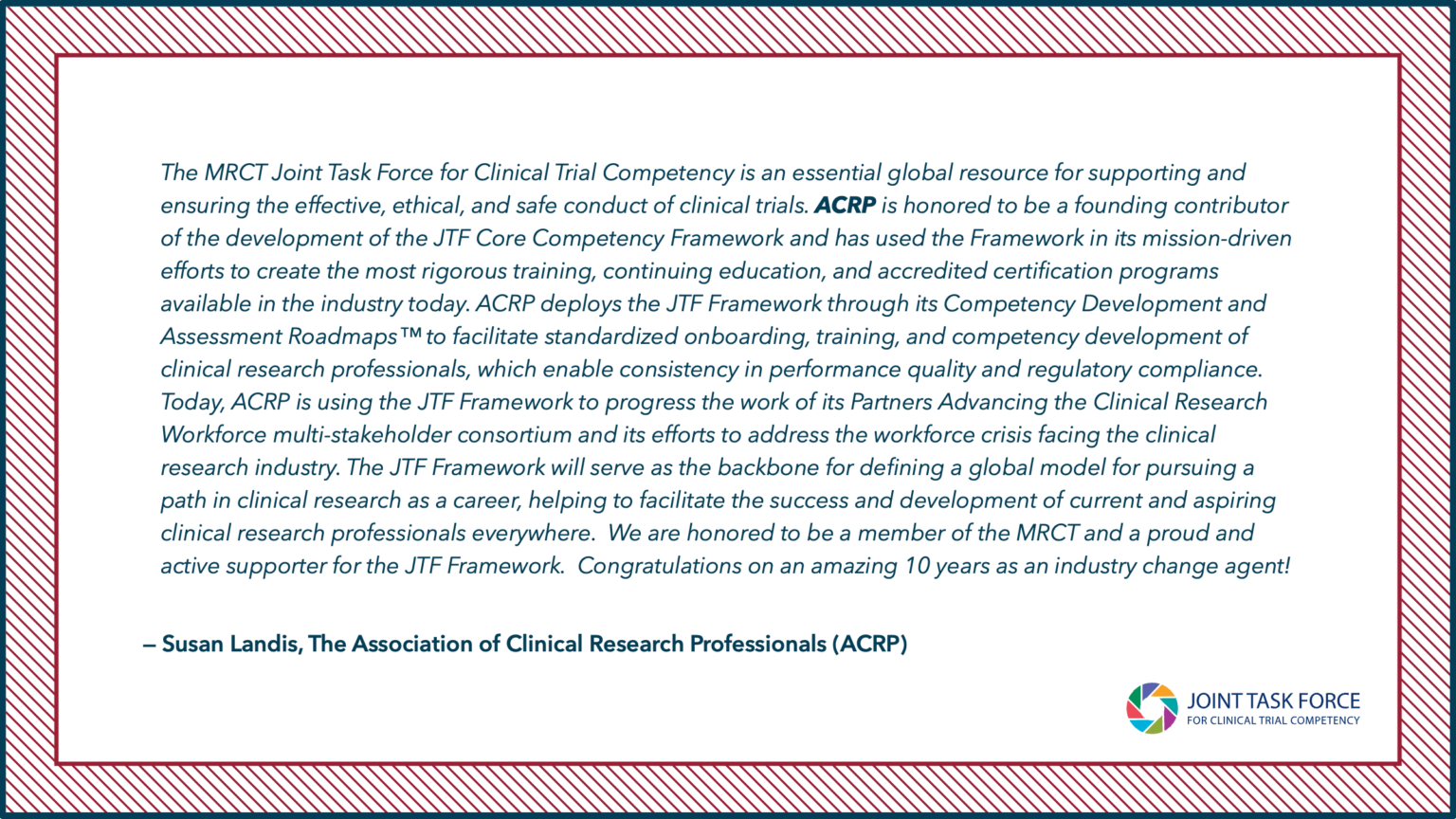 Celebrating 10 Years of the JTF – Joint Task Force for Clinical Trial ...