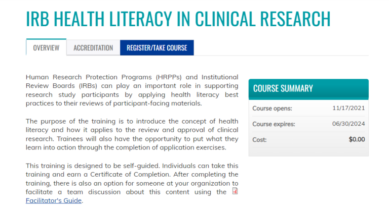 IRB Health Literacy in Clinical Research - The Multi-Regional Clinical Trials Center of Brigham ...