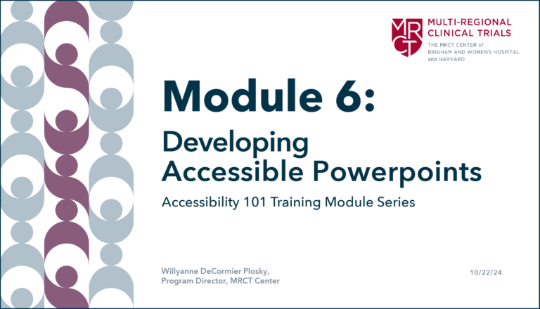 Accessibility 101 Training Series - The Multi-Regional Clinical Trials Center of Brigham and ...